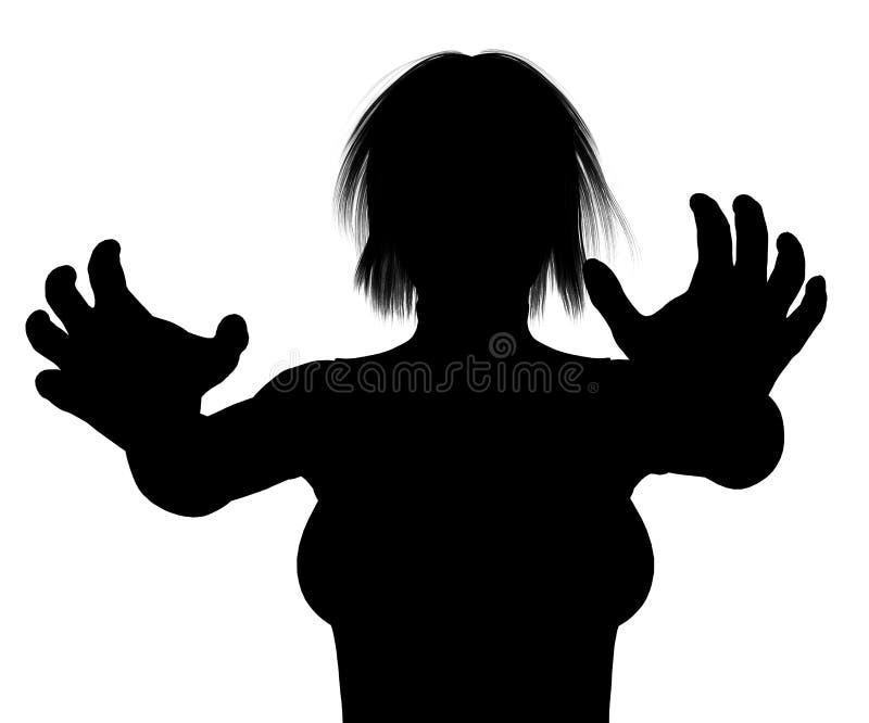 Half zombie men silhouette stock illustration. Illustration of fantasy ...