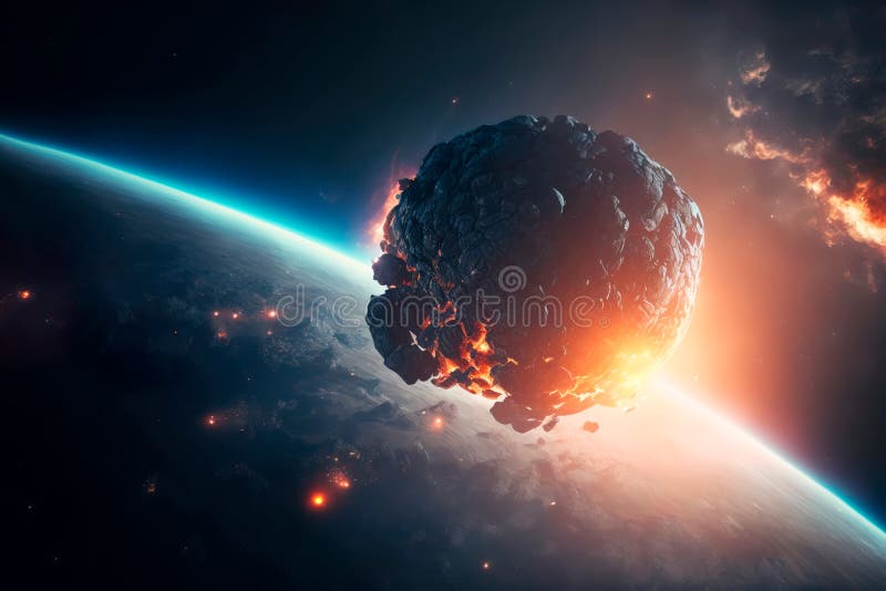 Meteor Glowing As it Enters the Earth S Atmosphere Stock Illustration ...