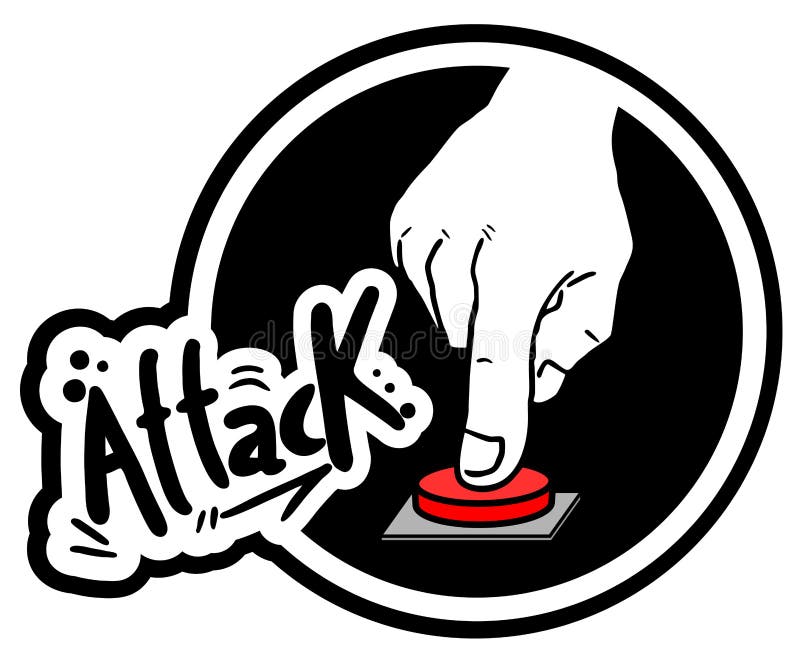 Attack button stock vector. Illustration of symbol, original - 27625734