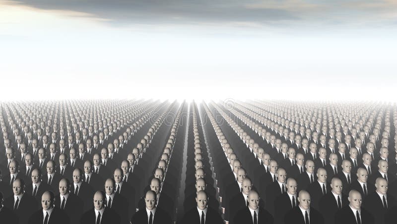 Many Identical Businessmen Clones Stock Photo - Image of smart, pensive ...