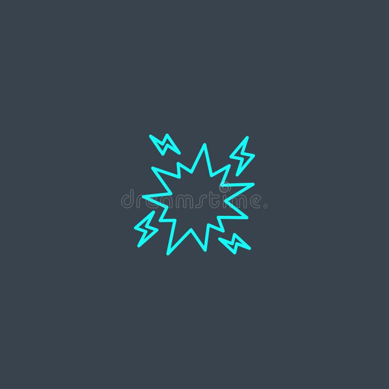 Attack Concept Blue Line Icon. Simple Stock Vector - Illustration of ...