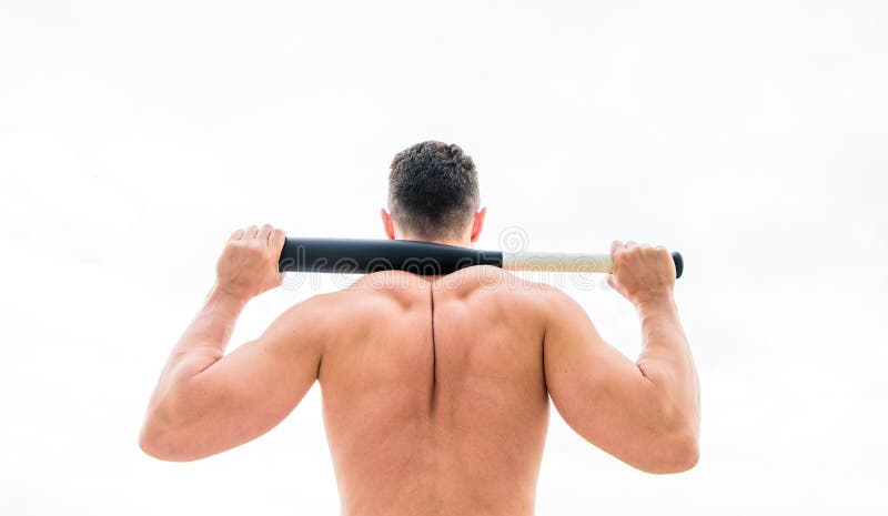 Attack and Defence. Get Ready Attack. Man with Baseball Bat. Hooligan ...