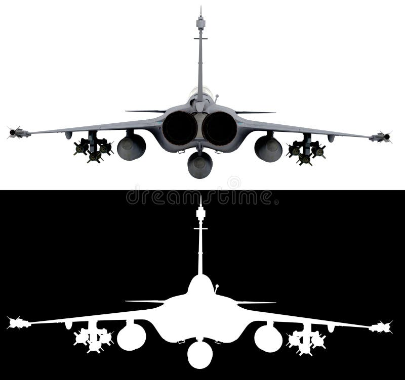 Attack Fighter Back View 3d Render on White with Alpha Stock ...