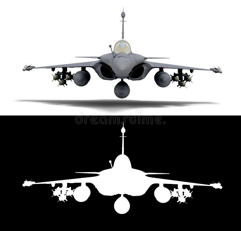 Attack Fighter Front View 3d Render on White with Alpha Stock ...