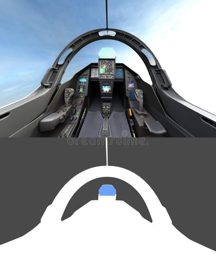 Attack Fighter Interior 3d Render Image on White Stock Illustration ...