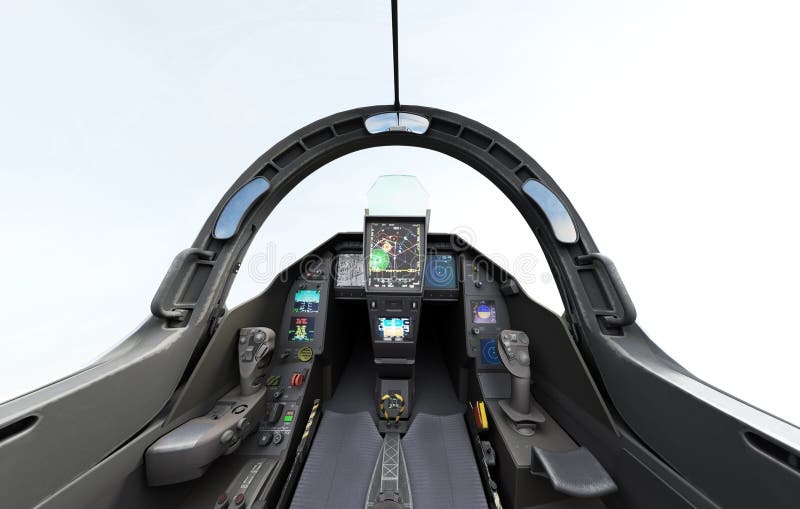 Attack Fighter Interior 3d Render Image on White Stock Illustration ...