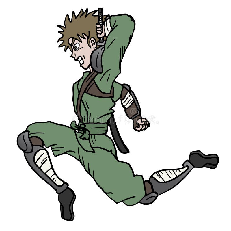 Attack ninja jump stock vector. Illustration of battle - 39538812