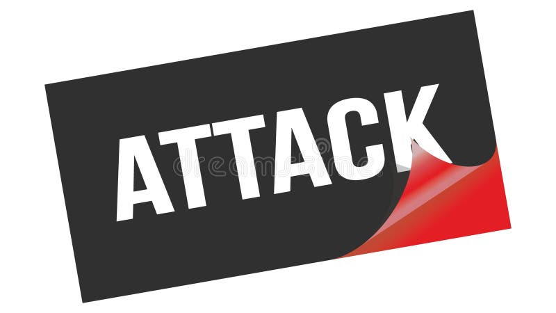 ATTACK Text on Black Red Sticker Stamp Stock Illustration ...