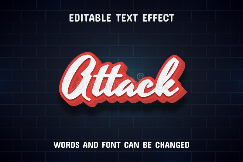 Attack Text - 3d Style Text Effect Stock Vector - Illustration of ...