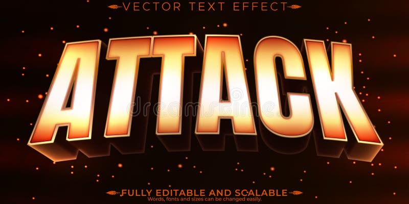 Attack Text Effect, Editable War and Bomb Text Style Stock Vector ...