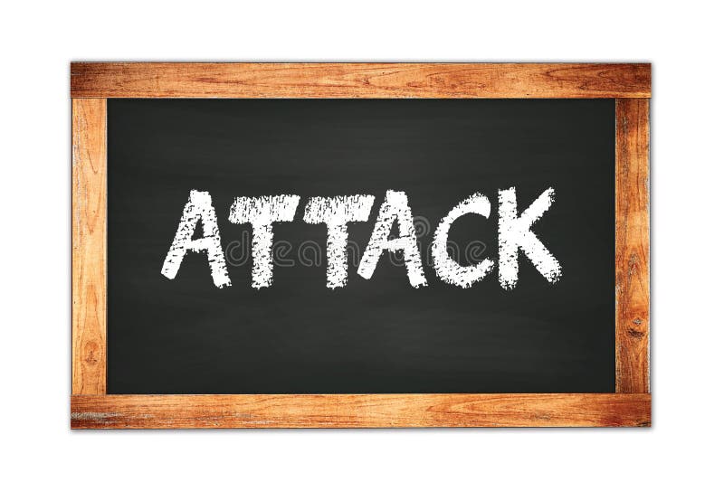 ATTACK Text Written on Wooden Frame School Blackboard Stock ...