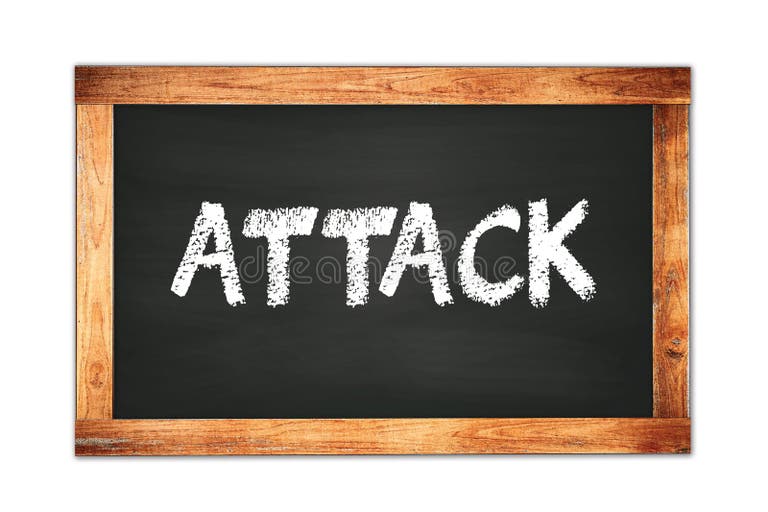 ATTACK Text Written on Wooden Frame School Blackboard Stock ...