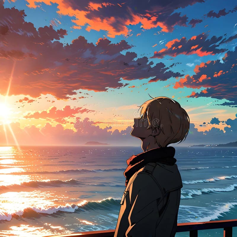 Attack on Titan Armin Looking Up at the Ocean for the First Time Stock ...