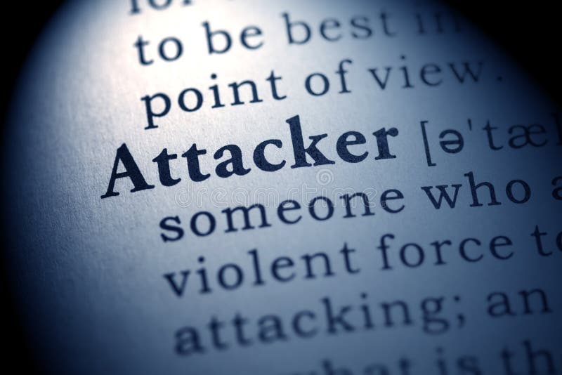 Definition of the Word Attacker Stock Image - Image of printing ...