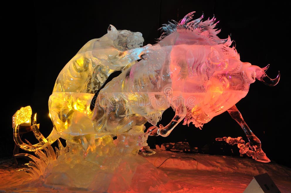 Attacking Claws Ice Sculpture Editorial Photo - Image of winter ...