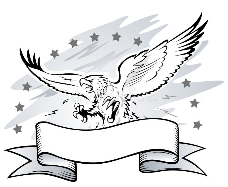 Attacking Eagle Insignia stock vector. Illustration of fighting - 10142641