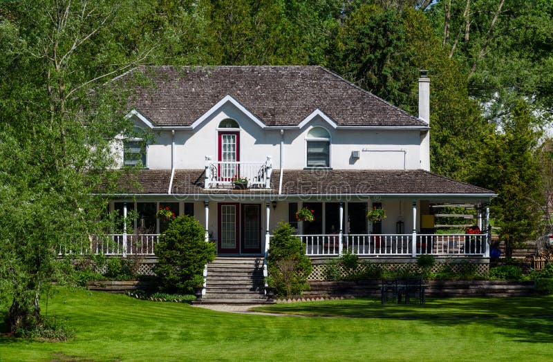 Attractive Home in a Park-like Setting Stock Image - Image of home ...