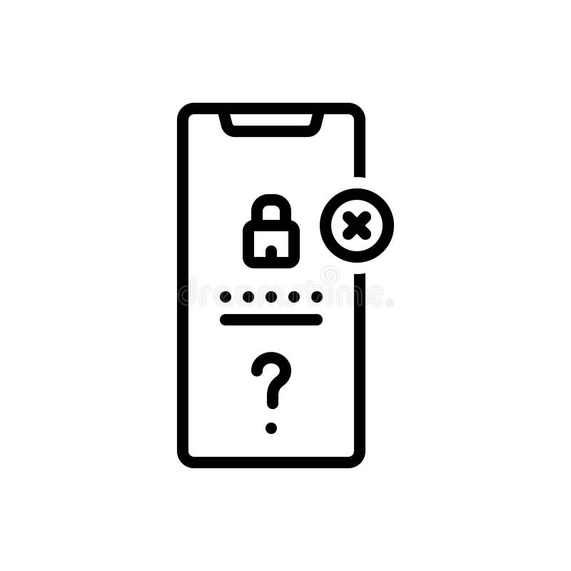 Black Line Icon for Attempt, Try and Locked Stock Vector - Illustration ...