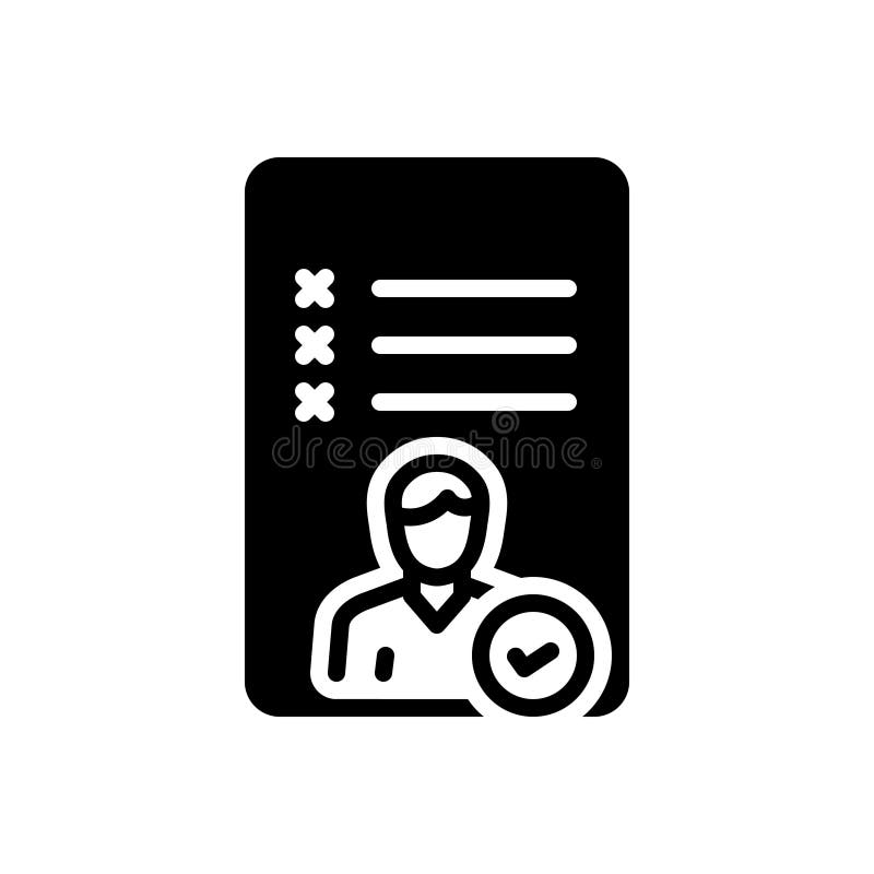 Black Solid Icon for Attend, Report and Description Stock Vector ...