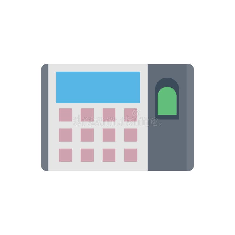 Attendance Machine Icon on White Background. Time Attendance Machine ...