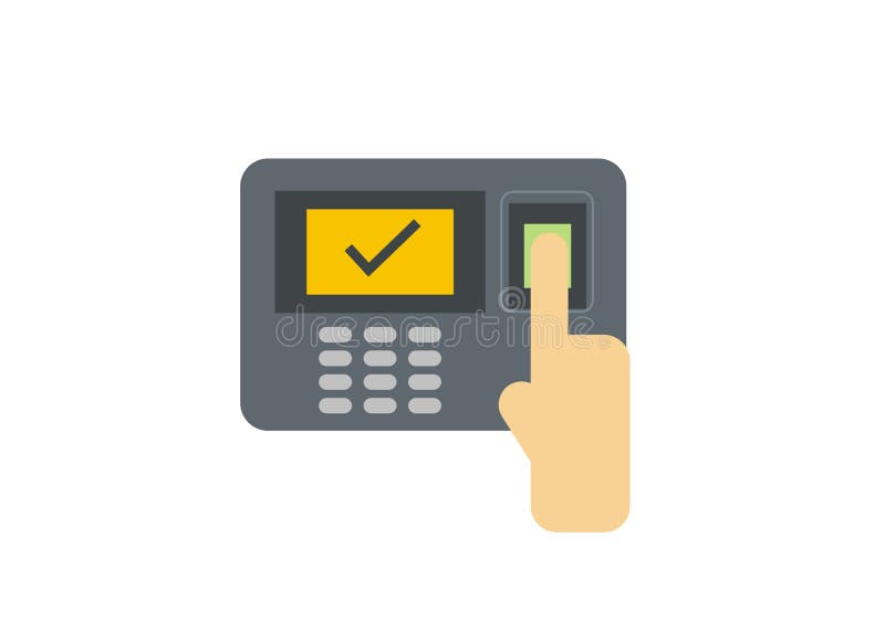 Attendance Machine Icon on White Background. Time Attendance Machine ...