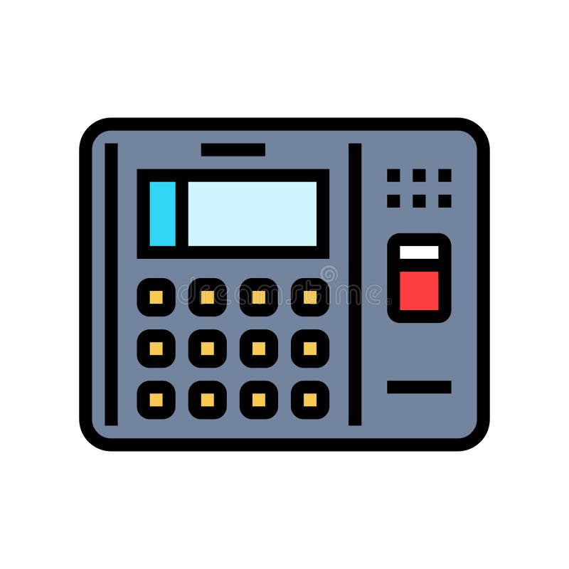 Attendance System Biometric Color Icon Vector Illustration Stock ...