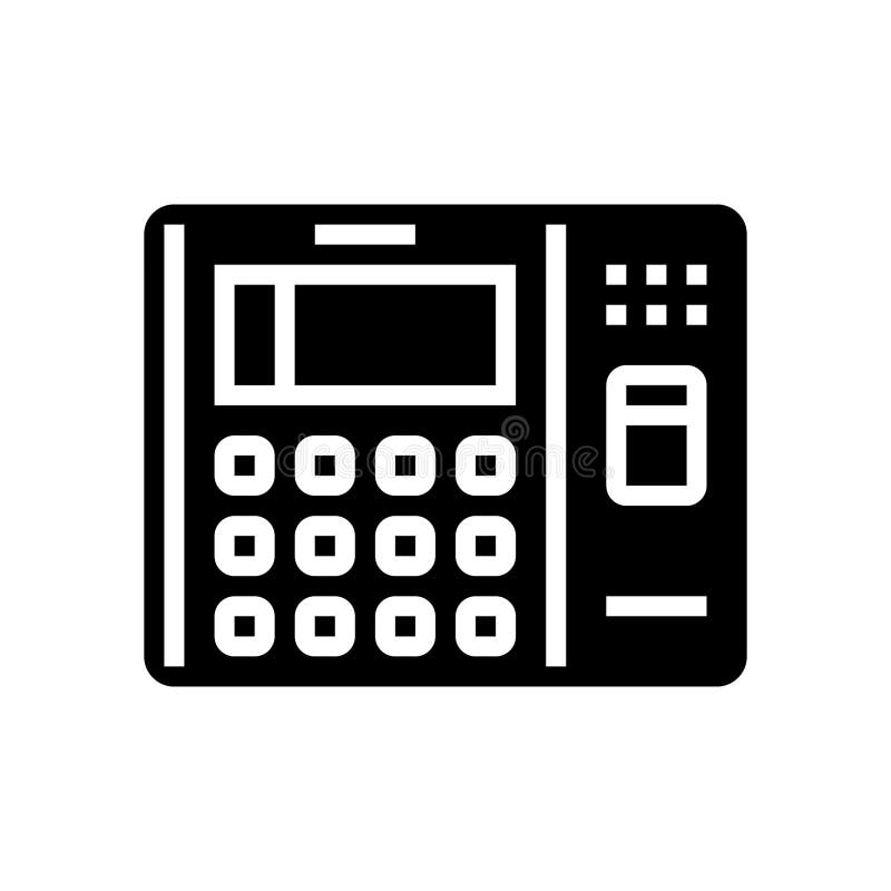Attendance System Biometric Glyph Icon Vector Illustration Stock ...