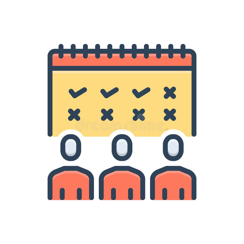 Color Illustration Icon for Attended, Presence and Check Stock ...