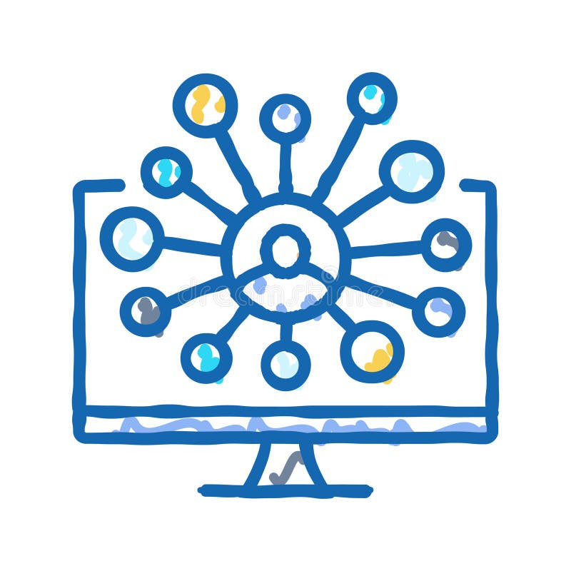 Attendee Networking Virtual Conference Icon Doodle Illustration Stock ...