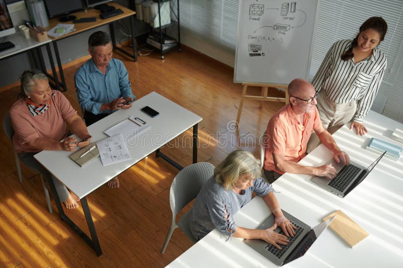Attending Class of Computer Training Stock Photo - Image of training ...