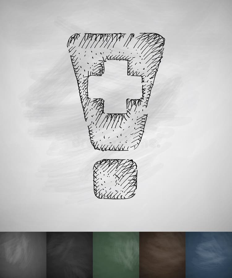 Attention. Addition Icon. Hand Drawn Vector Illustration Stock Vector ...