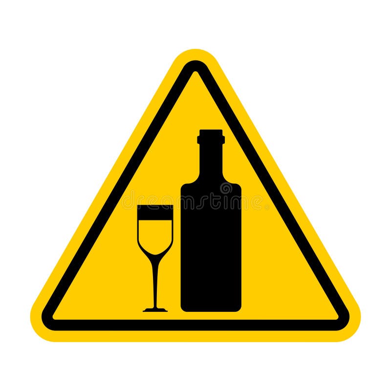 Attention Alcohol. Yellow Road Sign Stock Vector - Illustration of ...