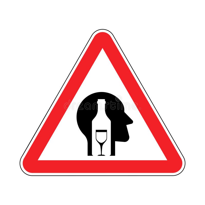 Attention Alcoholism. Red Road Sign Stock Vector - Illustration of ...