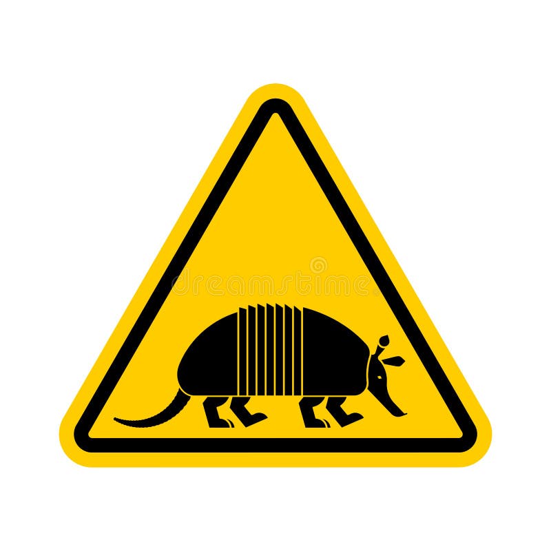 Attention Armadillo. Caution Nine-hip Armadillo Stock Vector ...