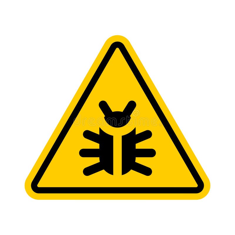 Attention Beetle Sign. Caution Bug Symbol Stock Vector - Illustration ...