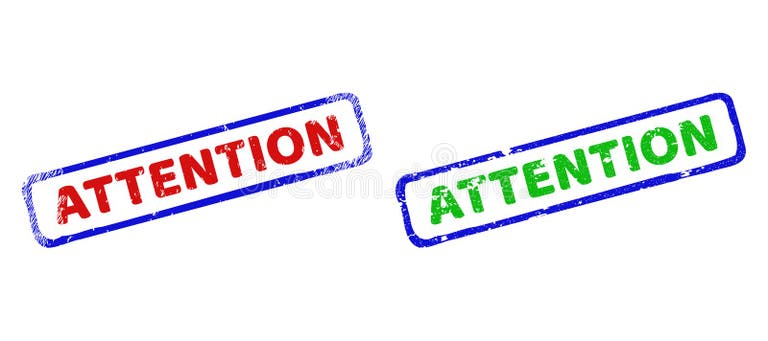 ATTENTION Bicolor Rough Rectangular Seals with Corroded Styles Stock ...