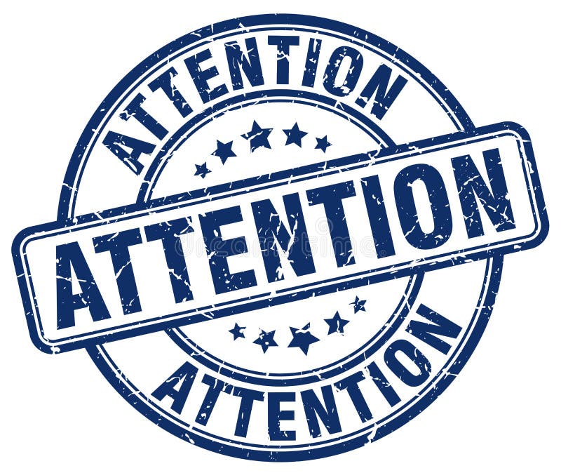 Attention Blue Paper Speech Bubble Stock Vector - Illustration of ...