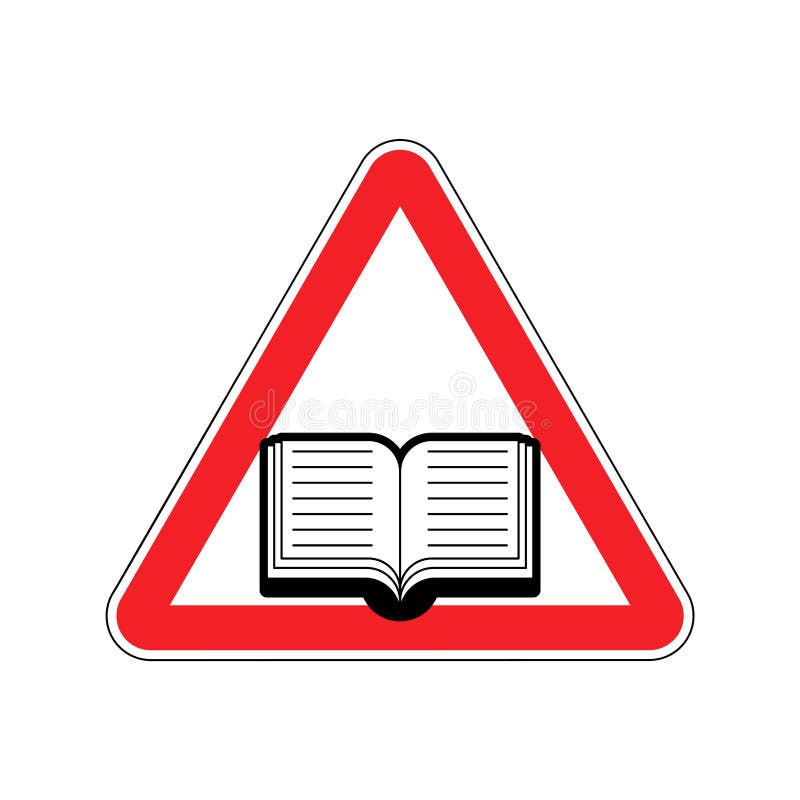 Attention Book Reading. Caution Books Stock Vector - Illustration of ...