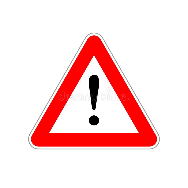 Attention, Bright Red Warning Sign on White Stock Vector - Illustration ...