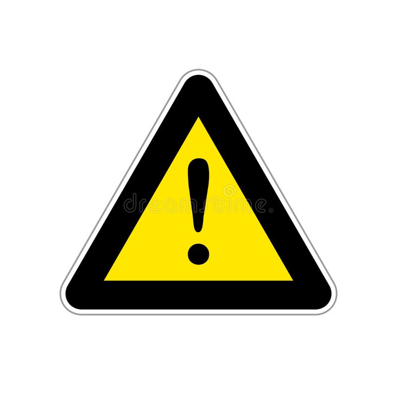 Attention, Bright Yellow Warning Sign on White Stock Vector ...