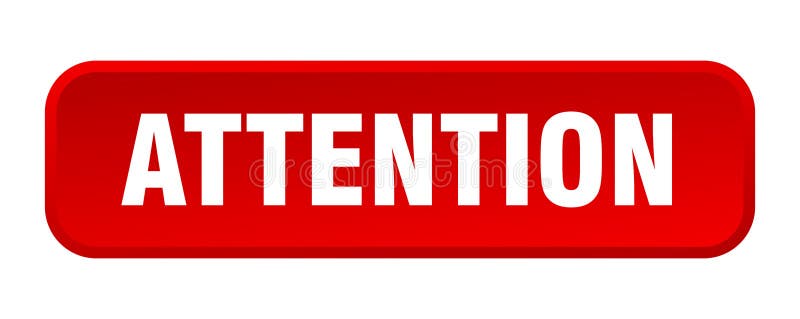 Attention Button. Attention Square 3d Push Button Stock Vector ...