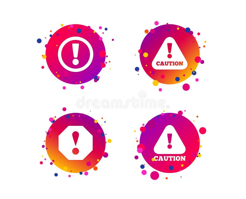 Attention Caution Signs. Hazard Warning Icons. Vector Stock Vector ...
