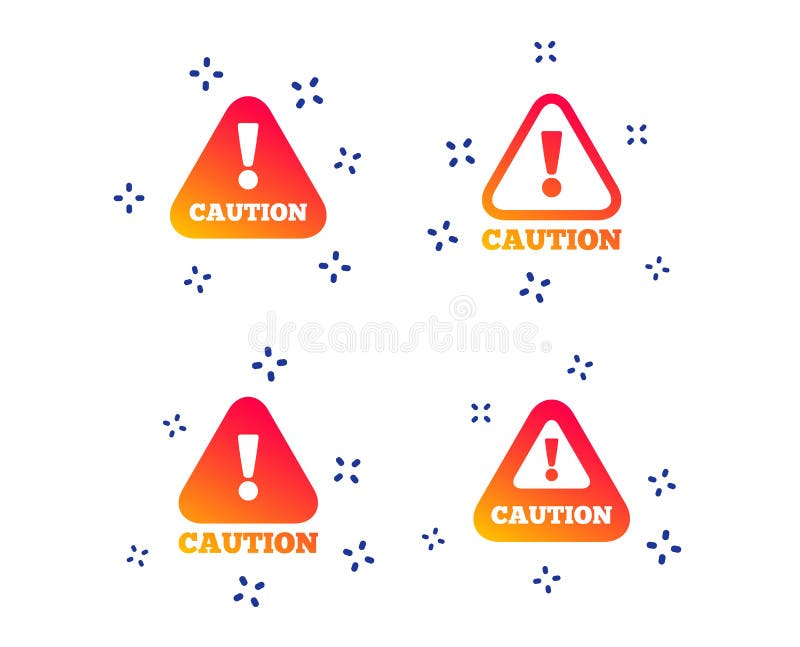 Attention Caution Signs. Hazard Warning Icons. Vector Stock Vector ...