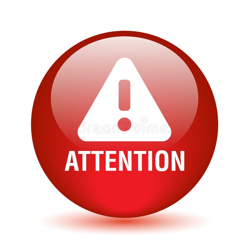 Attention Caution Warning Button Stock Illustration - Illustration of ...