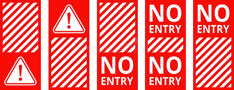 Attention Danger Warning Caution Vector Signs. Various White and Red ...
