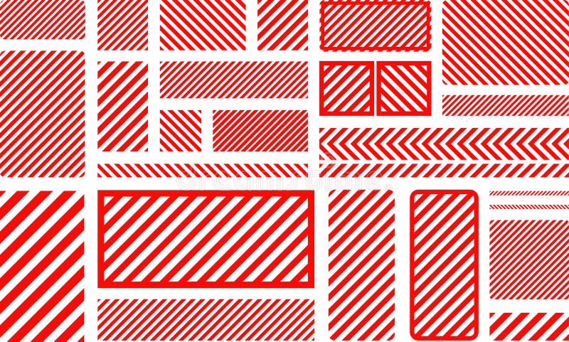 Attention Danger Warning Caution Vector Signs. Various White and Red ...