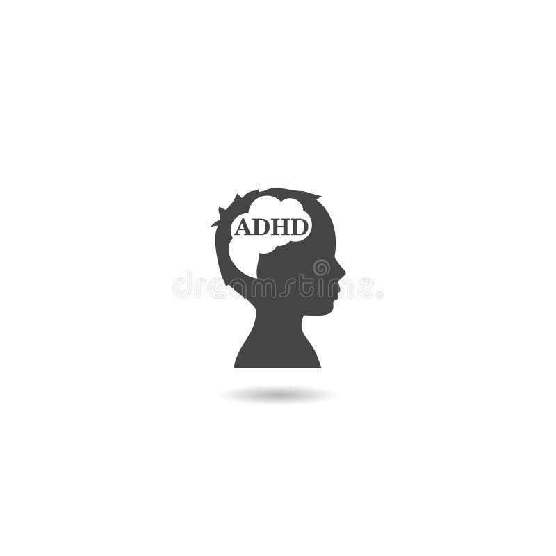 Attention Deficit Hyperactivity Disorder Concept Icon with Shadow Stock ...
