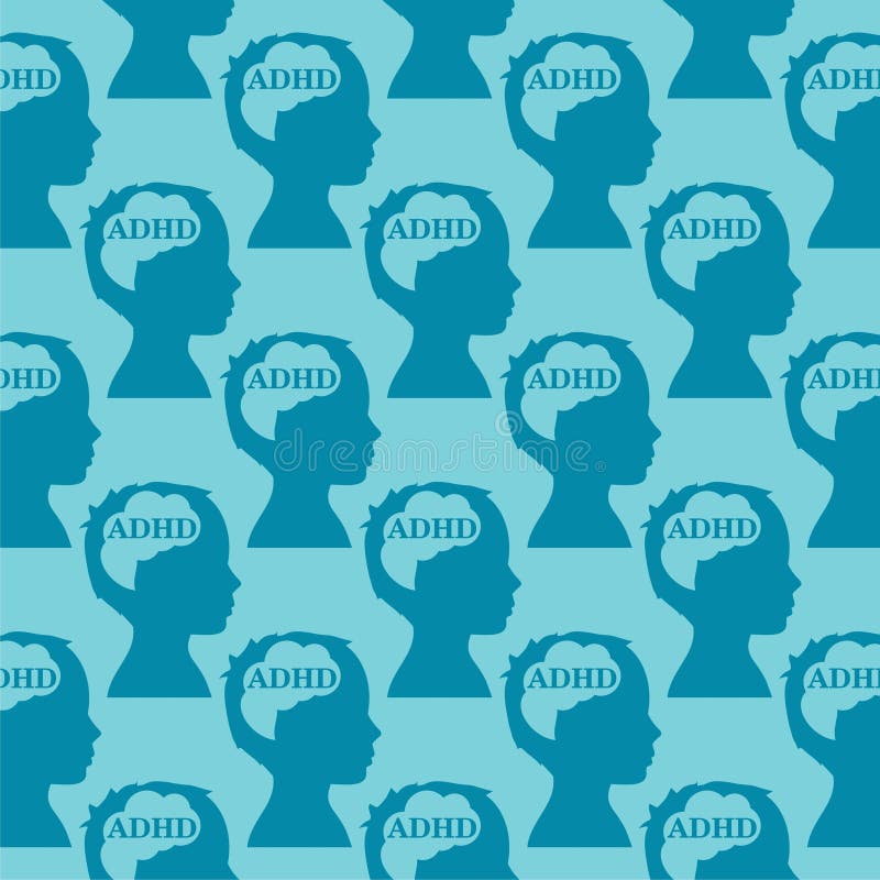 Attention Deficit Hyperactivity Disorder Concept Seamless Pattern Stock ...