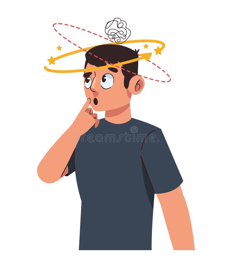 Attention Deficit Hyperactivity Disorder Man Cartoon Stock Vector ...