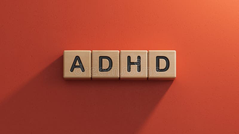Attention Deficit Hyperactivity Disorder. Text Abbreviation on Wood ...